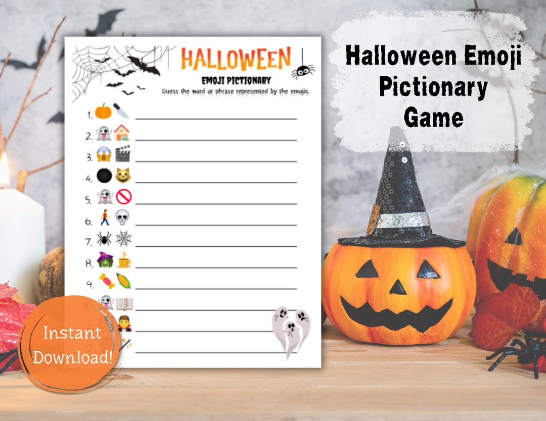 Halloween Emoji Pictionary Game: Printable Holiday Fun (PDF) - Etsy