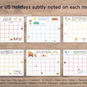 Kids 2025 Calendar: Colorful Printable Wall Decor (PDF) - Etsy