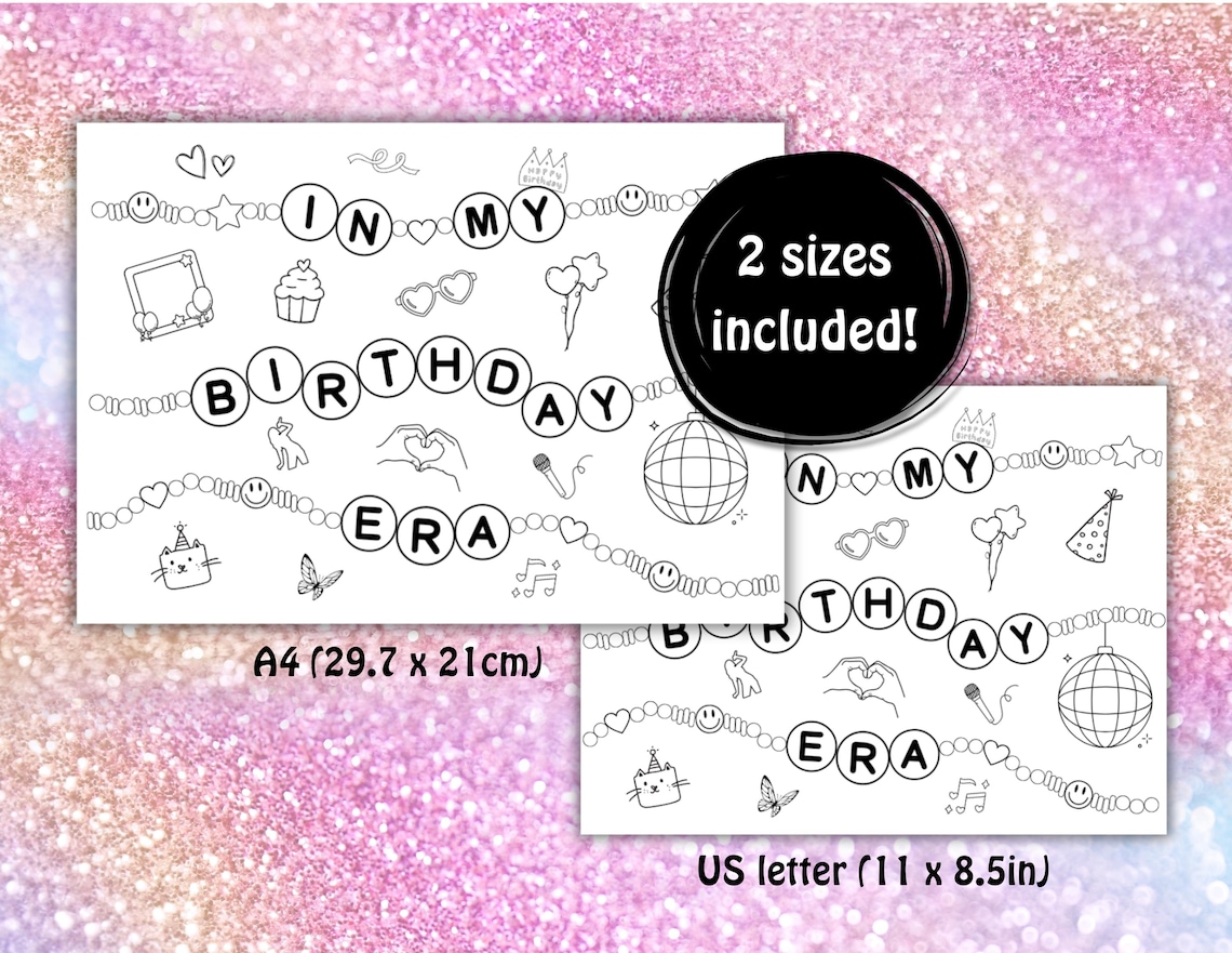 In My Birthday Era, Eras Coloring, Friendship Bracelet Coloring, Eras ...