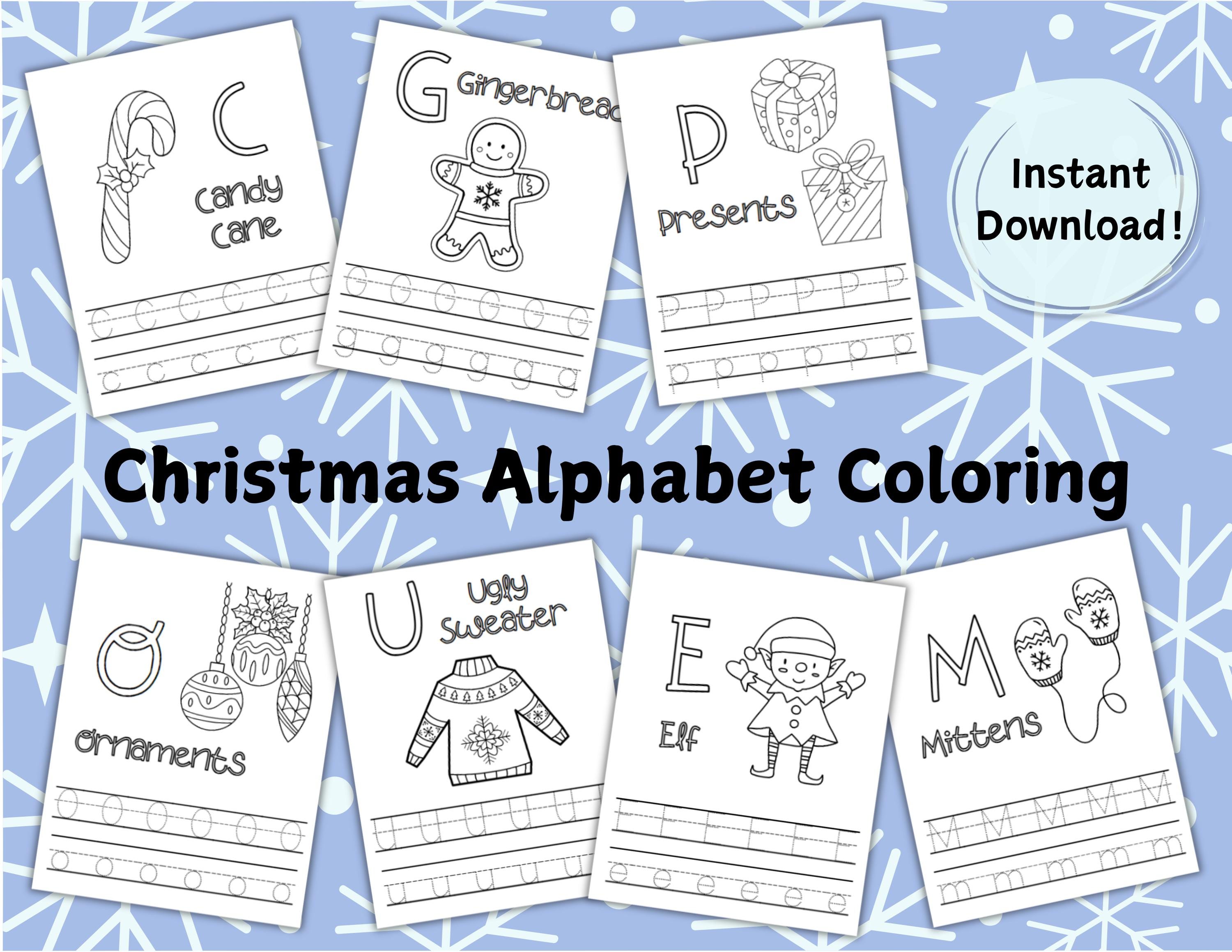 Christmas Alphabet Coloring, Christmas Letter Practice, Christmas ...