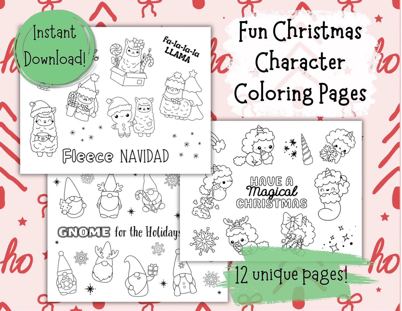 Christmas Character Coloring Pages, Kids Coloring, Christmas Coloring ...