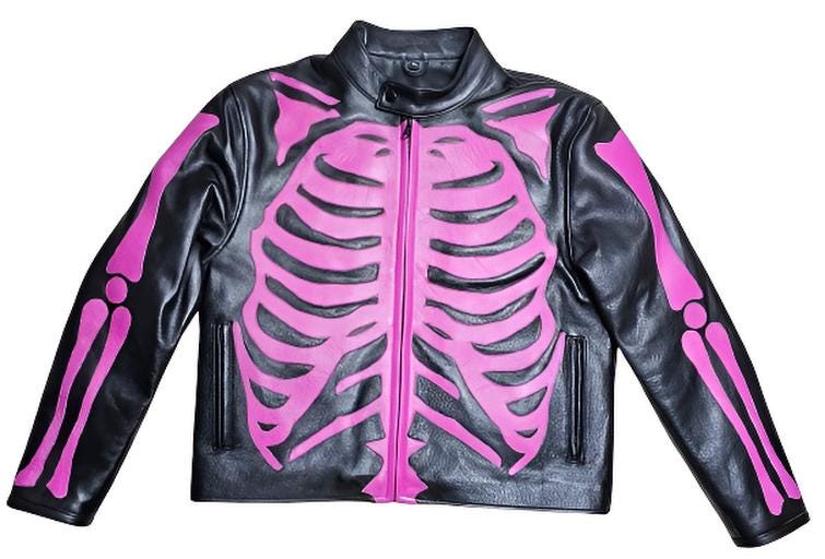Unique Skeleton Leather Jacket for Men and Women Biker Style - Etsy