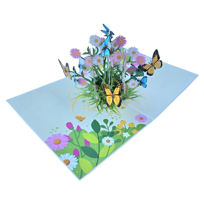 3D Butterfly Pop-up Card: Floral Greeting Card With Envelope - Etsy