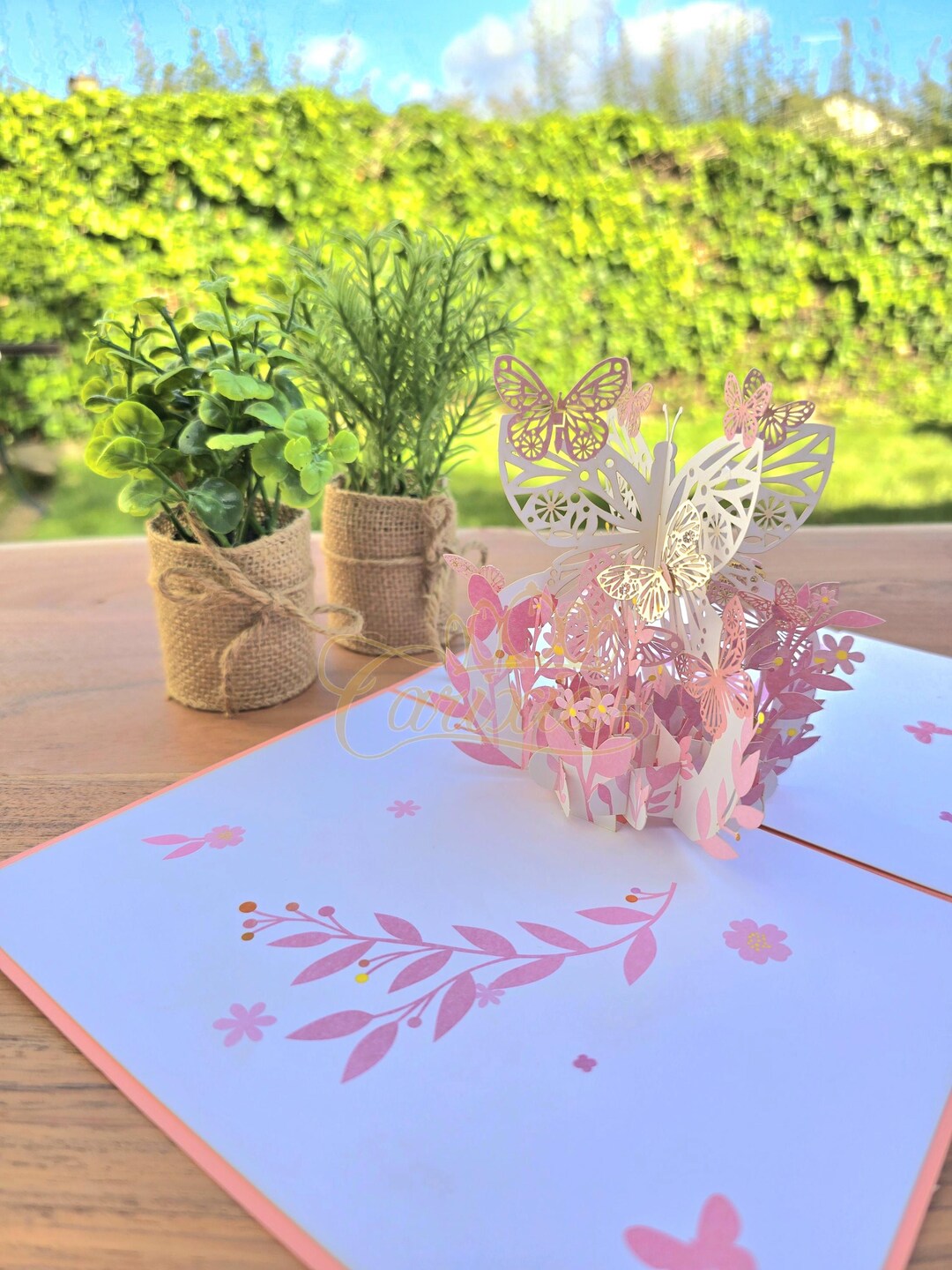 Pink Butterfly Pop-up Greeting Card: Birthday, Valentine, Anniversary ...