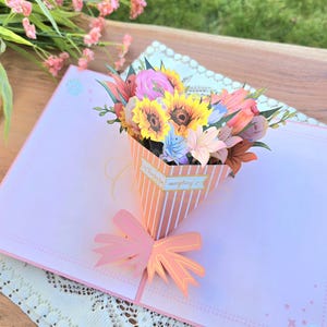 3D Sunflower Pop-up Thank You Card With Envelope - Etsy