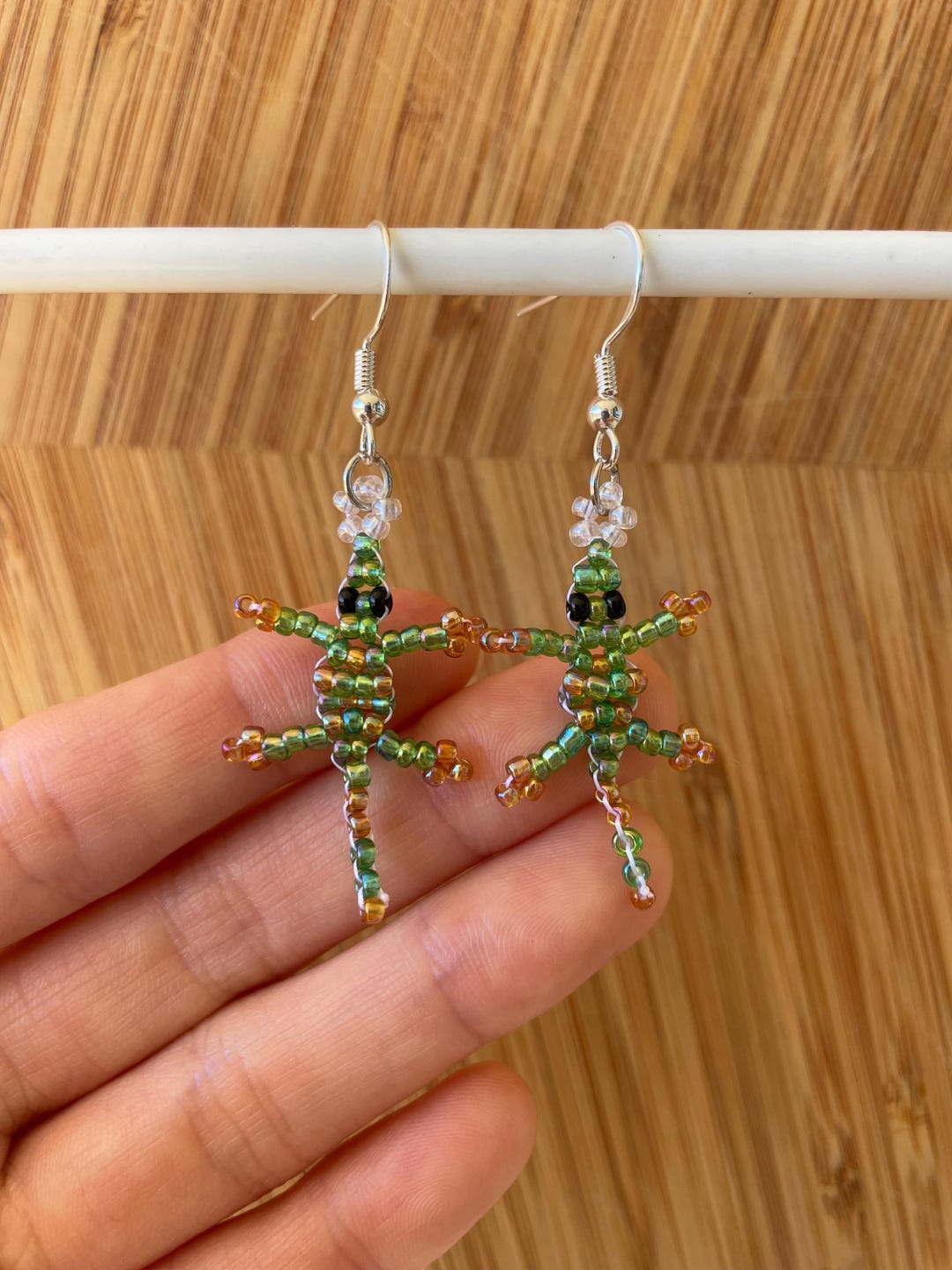 Lizard Earrings Hand-woven With Glass Seedbeads •;~* - Etsy