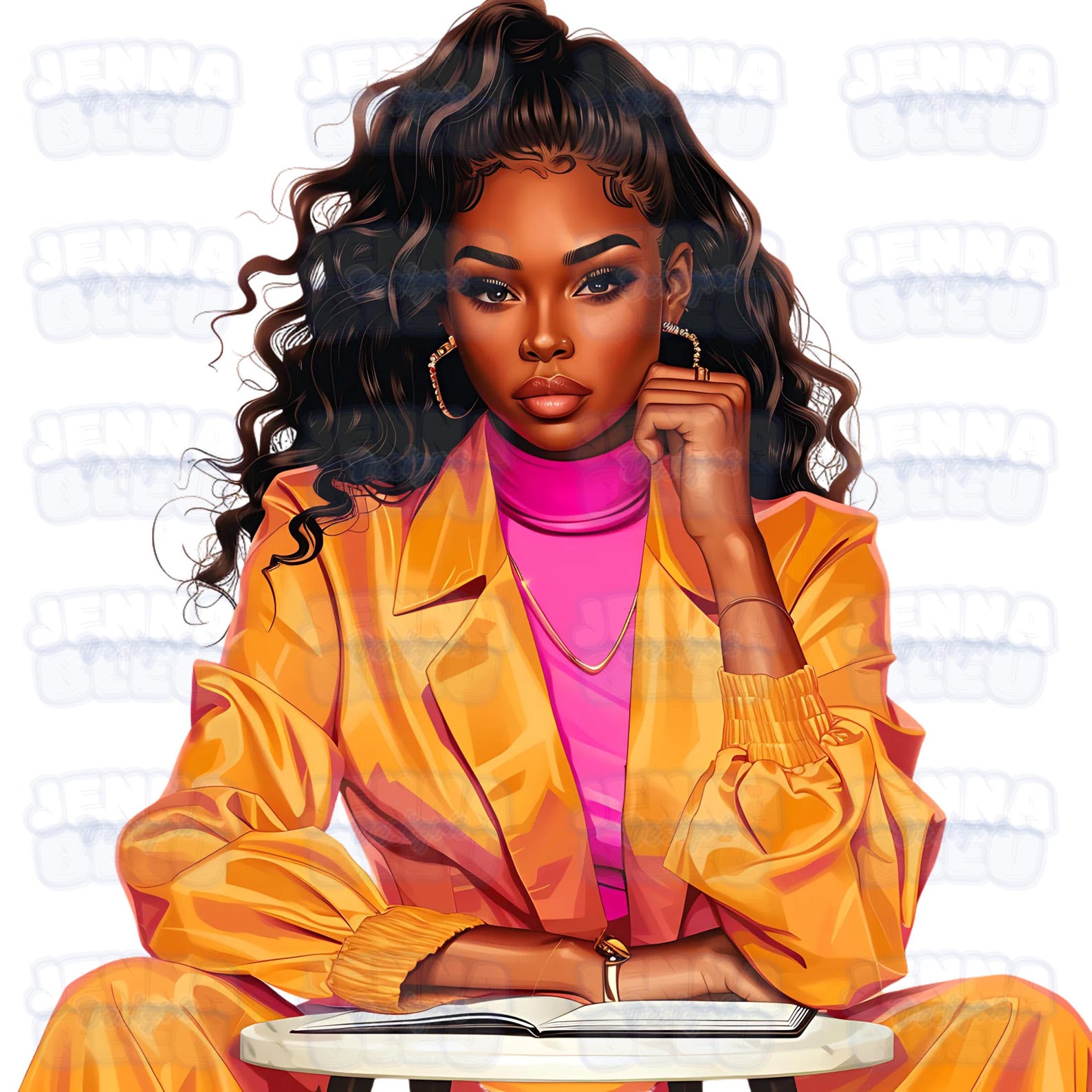 Woman of Color Thinking Clipart Black Woman Thinking PNG African ...