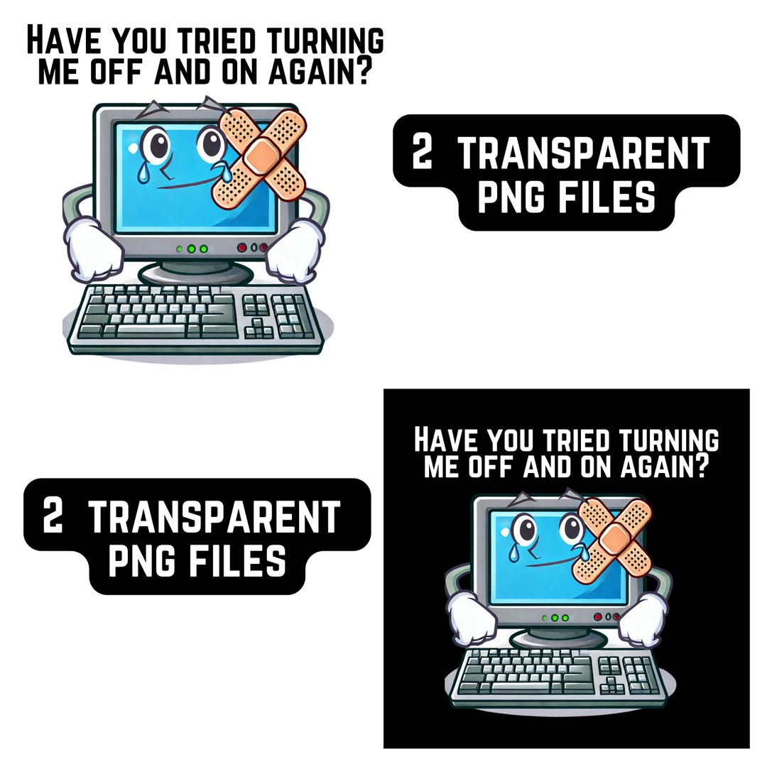 Funny Sarcastic Computer Clipart, Trendy Humorous PNG (2 Files) - Etsy