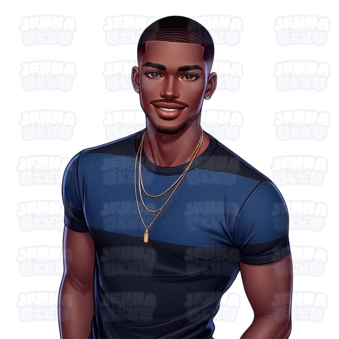 Confident Black King Art | Fashionable Melanin Man PNG (digital ...