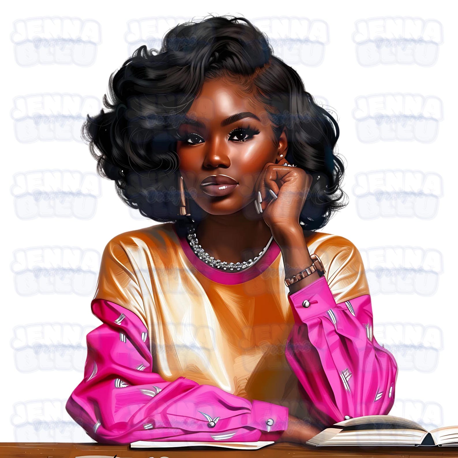 Woman of Color Thinking Clipart Black Woman Thinking PNG African American Woman Clipart Black ...