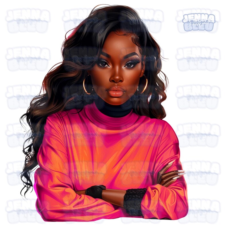 African American Woman Clipart, Black Woman PNG Files (digital Download ...