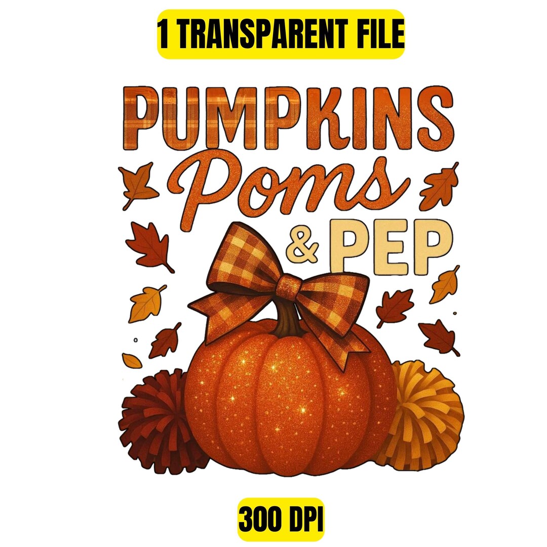 Pumpkin Poms & Pep | Cheer Mom PNG (digital Download) - Etsy