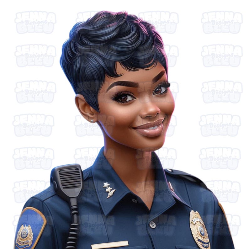 Black Woman Police Officer PNG, African American Cop Clipart, Female ...