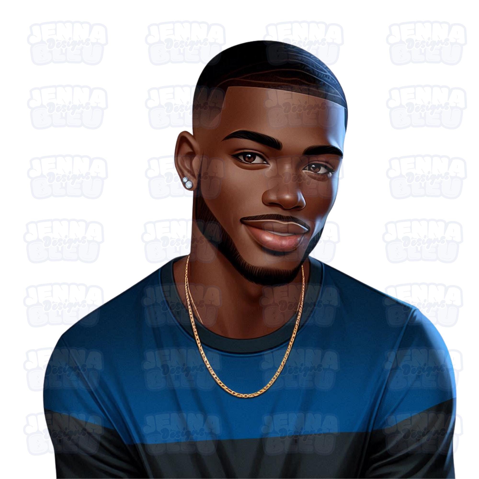 Confident Black King Art | Fashionable Melanin Man PNG (digital ...