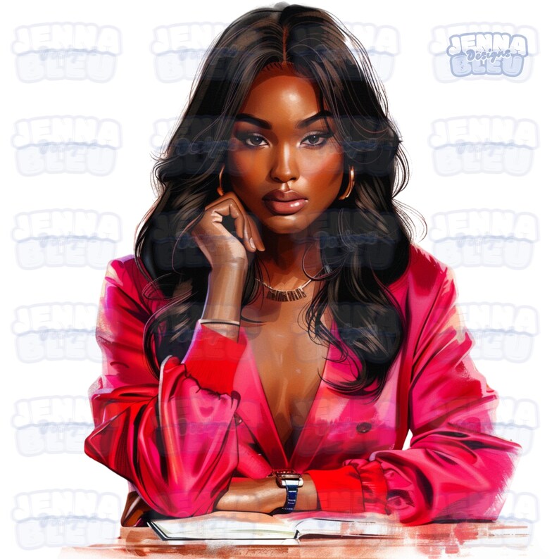 African American Woman Clipart Black Woman PNG, Black Woman Digital Files Black Woman Sticker ...