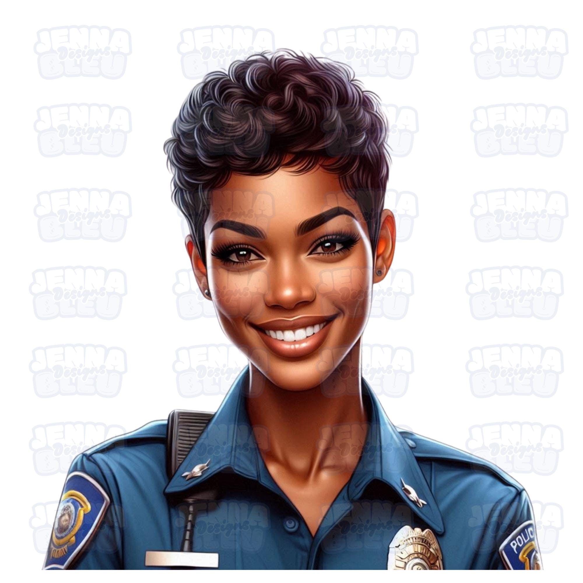 Black Woman Police Officer PNG, African American Cop Clipart, Female ...
