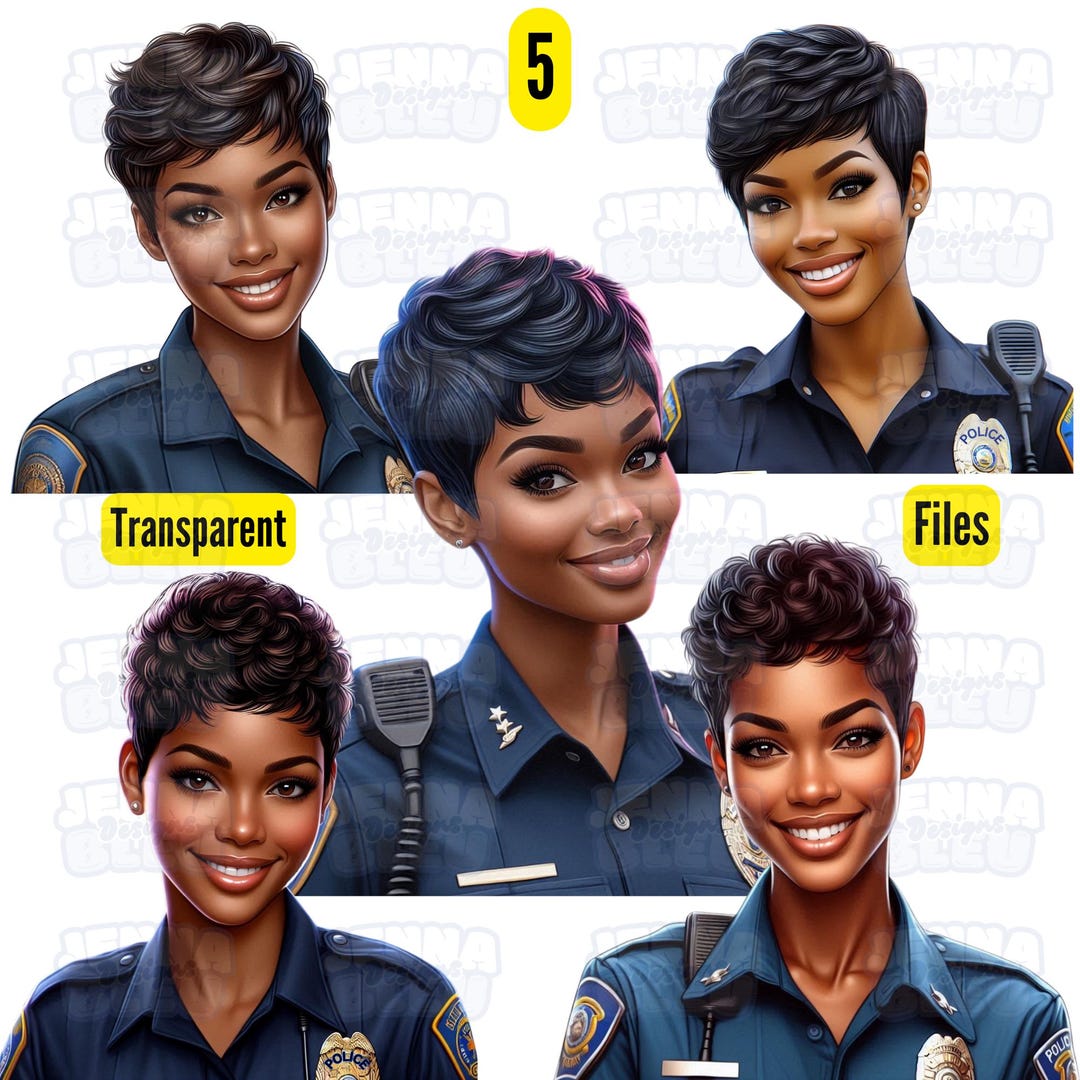 Black Woman Police Officer PNG, African American Cop Clipart, Female ...