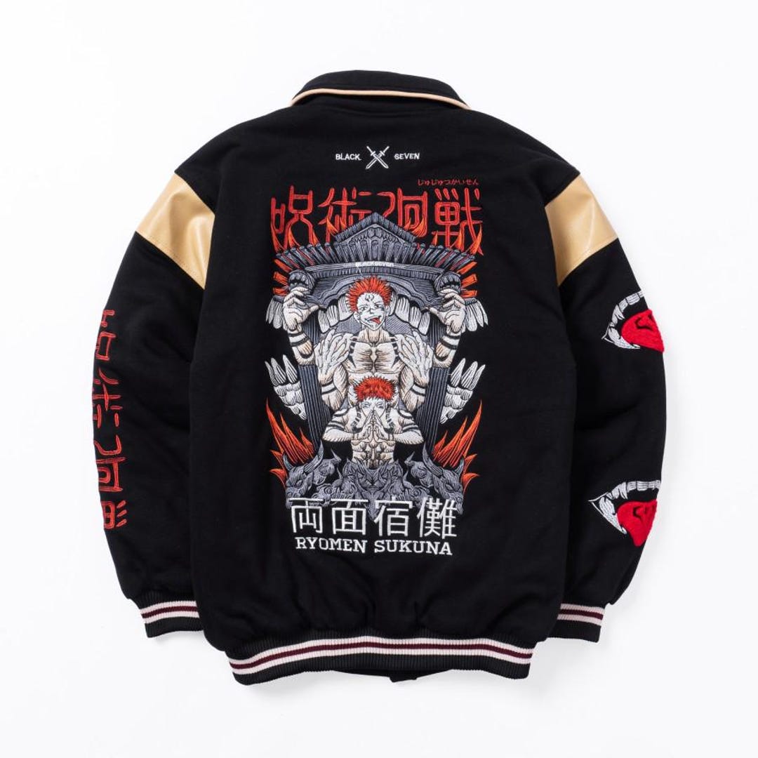 Bomber Jacket Black, Bomber Anime Jacket, Cartoon Jacket, Varsity ...