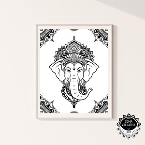 SUMUKHA Lord Ganesha Digital Art Print Hindu God Art - Etsy