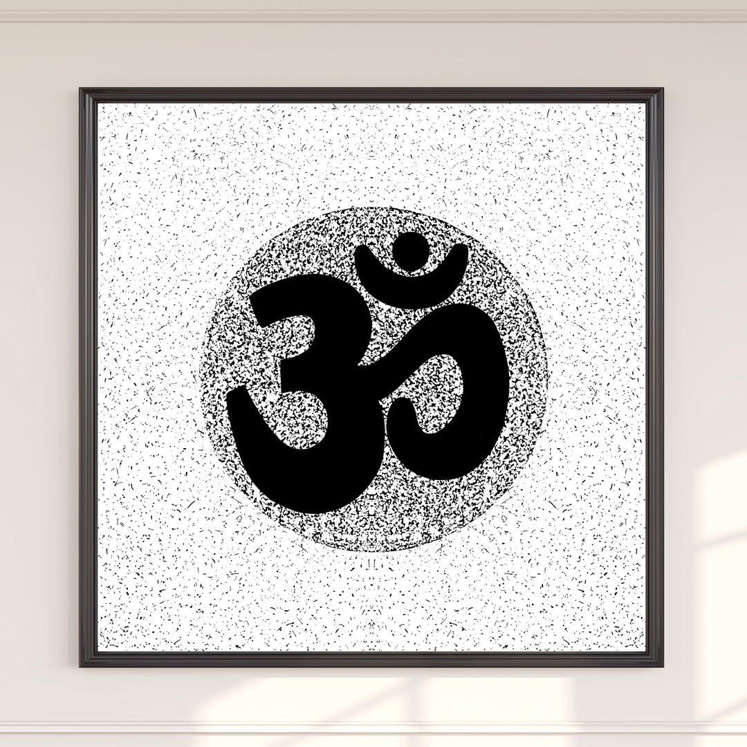 OM - Single Art Print Design #11_1 - OM Symbol White Background ...