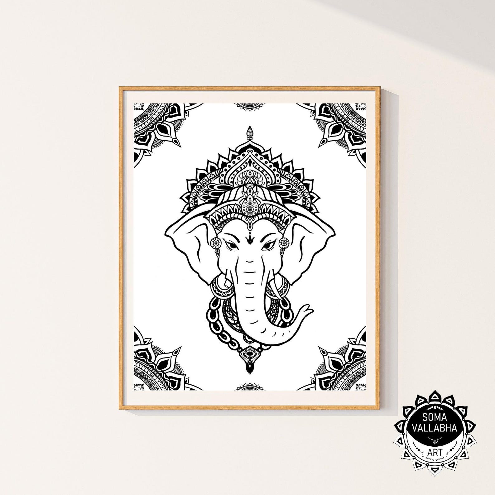 SUMUKHA Lord Ganesha Digital Art Print Hindu God Art - Etsy