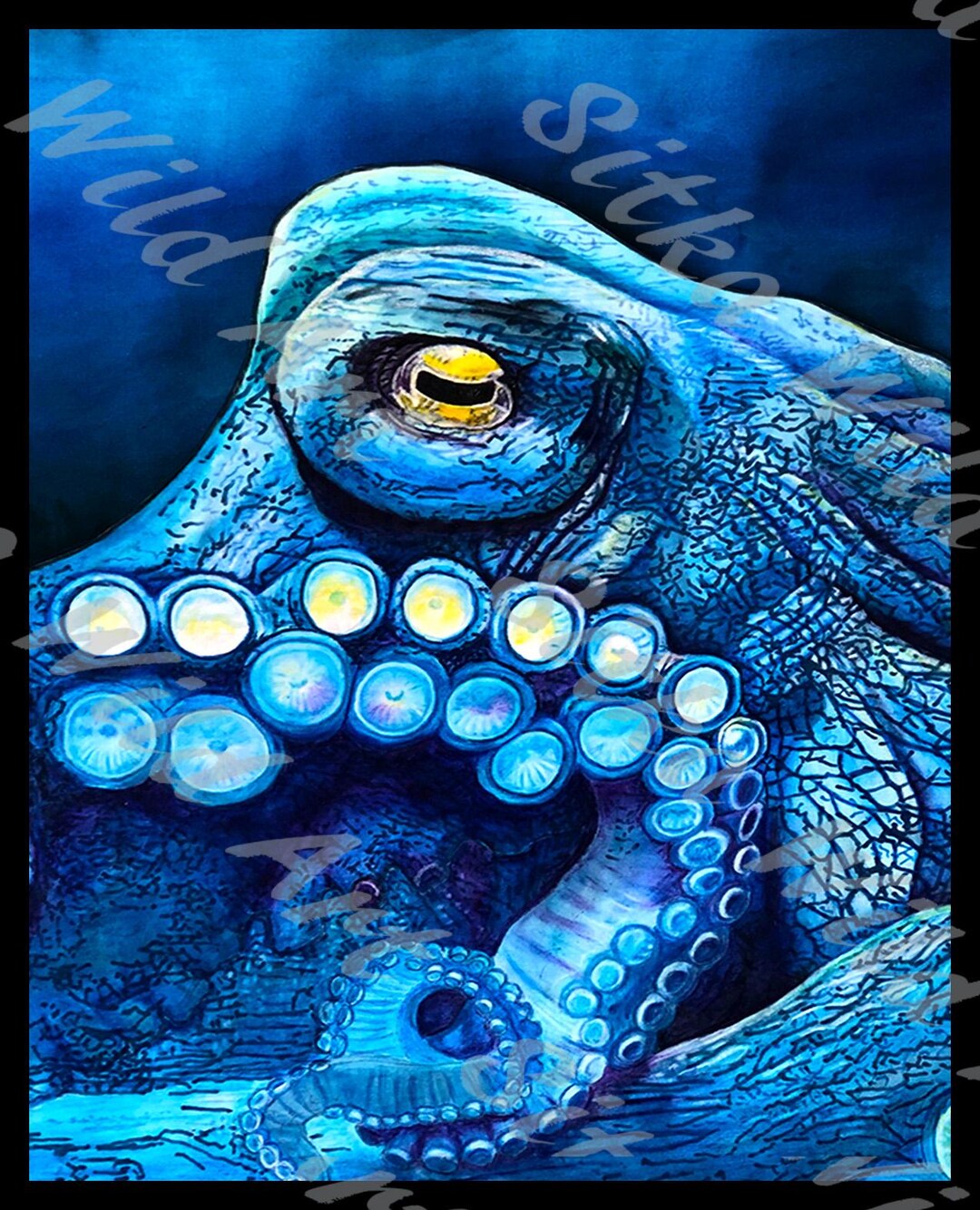 Alaska Octopus Art Print on Gatorboard - Etsy