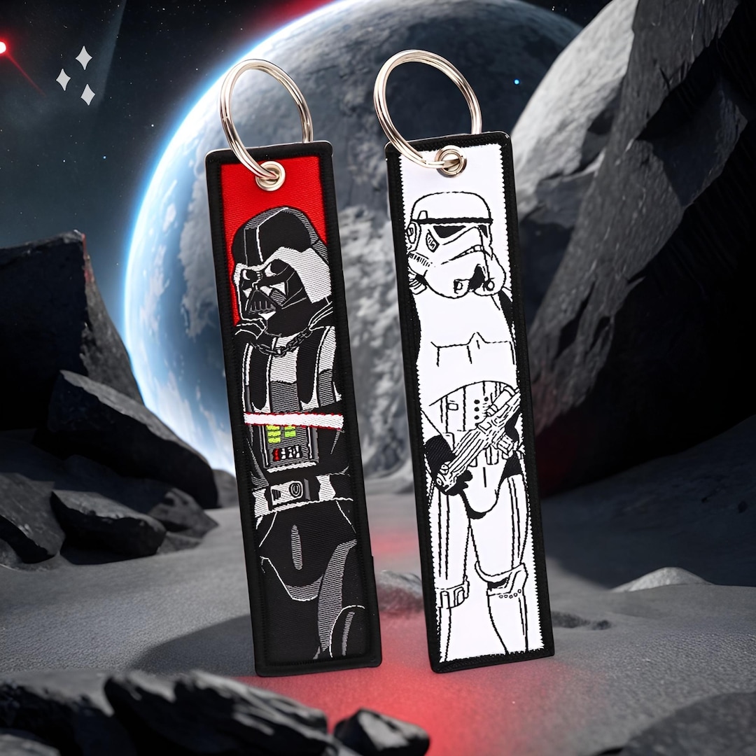 Vader & Stormtrooper Embroidered Keychain – Sci-fi Jet Tag - Etsy