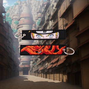 Fan-made Naruto Embroidered Keychain Set – Minato, Jiraiya, Nine-tailed ...