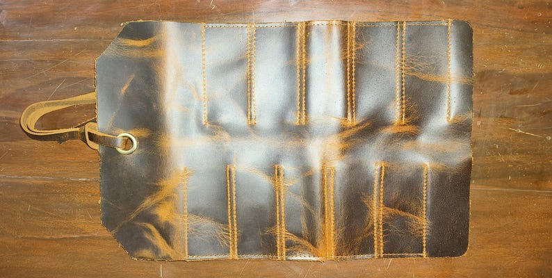 Leather Tool Roll Wood Carving Tools Pouch for Chisel Roll Brown Wrench ...