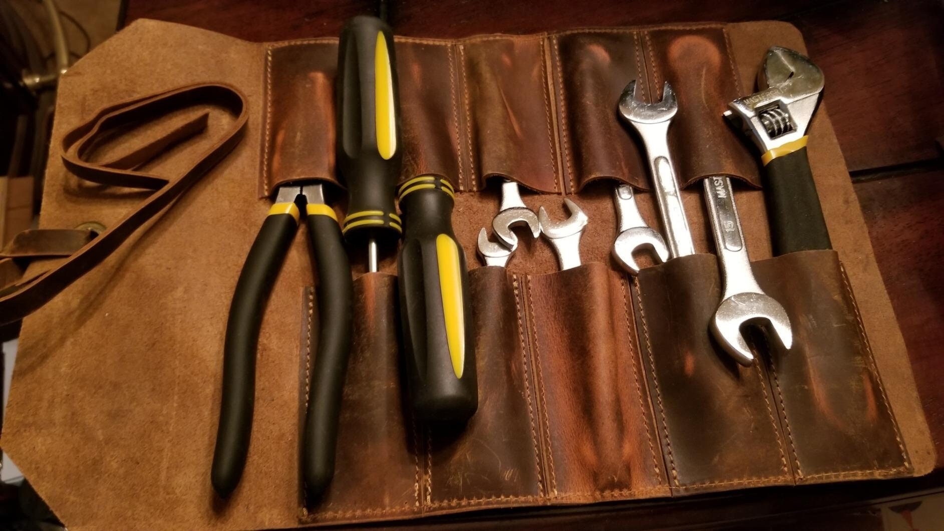 Personalized Leather Tool Roll Chisels Roll Custom Engraved Groomsmen ...