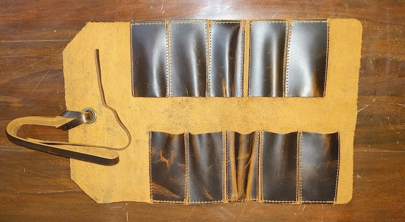 Leather Tool Roll Wood Carving Tools Pouch for Chisel Tool Brown Wrench ...