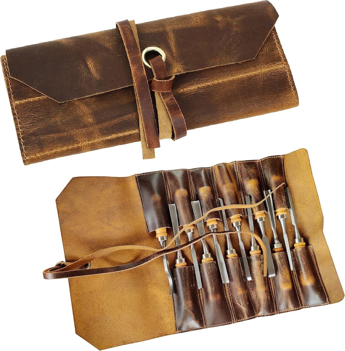 Personalized Leather Tool Roll Chisels Roll Custom Engraved Groomsmen ...