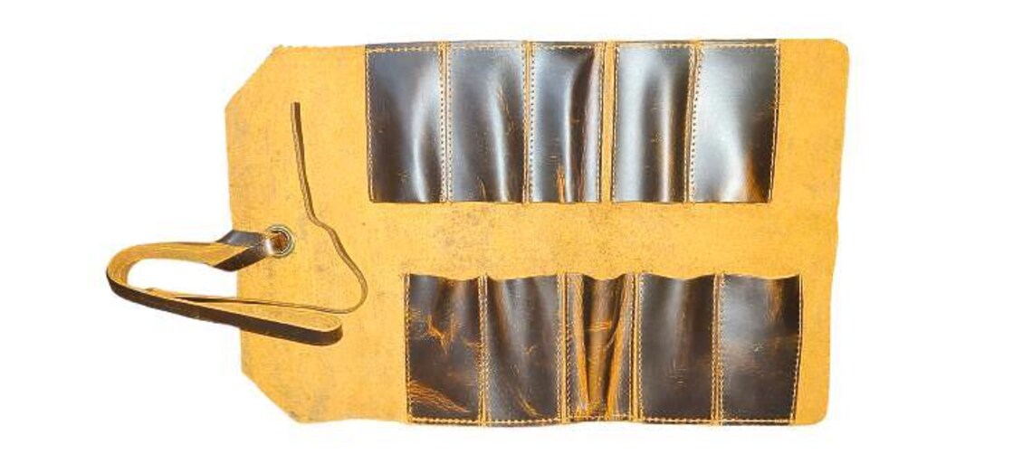 Leather Tool Roll Wood Carving Tools Pouch for Chisel Roll Brown Wrench ...