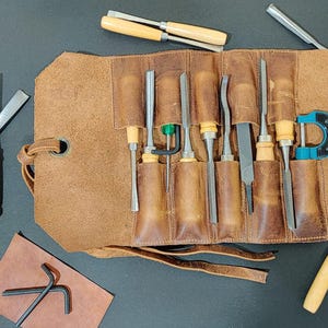 Personalized Leather Tool Roll Chisels Roll Custom Engraved Groomsmen ...