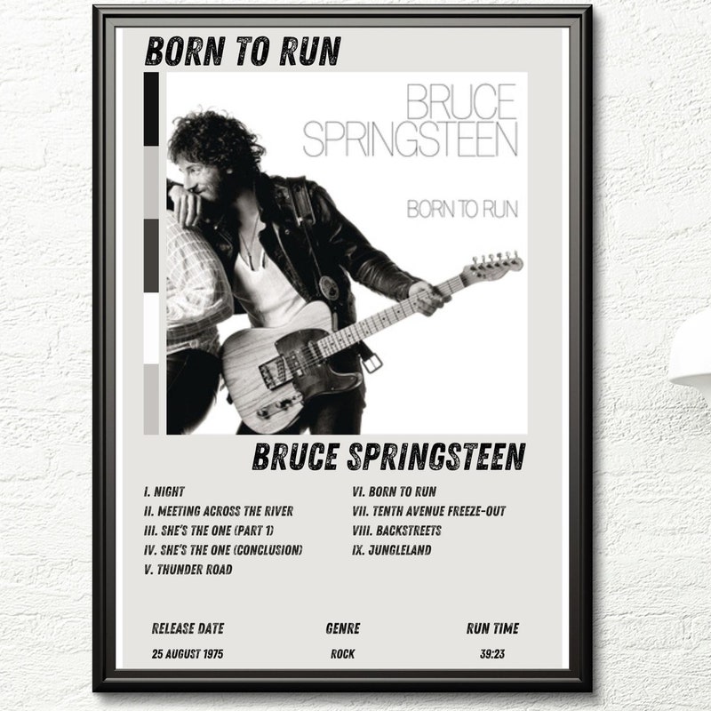 Born to Run Springsteen Poster - Etsy