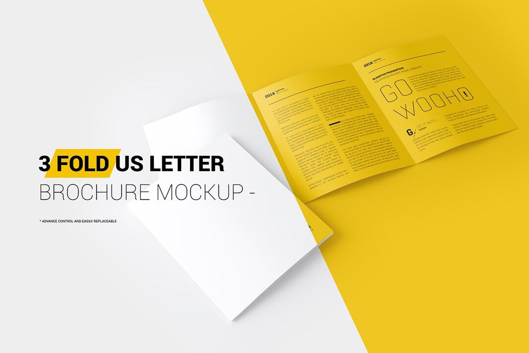 US Letter 3-fold Brochure Mockup - Etsy