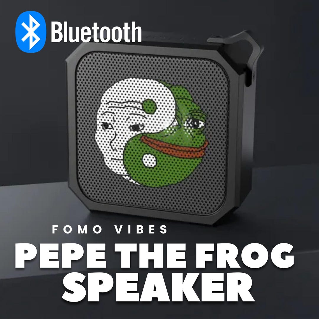 Wojak Pepe the Frog Crypto Meme Bluetooth Speaker - Sound for Crypto ...