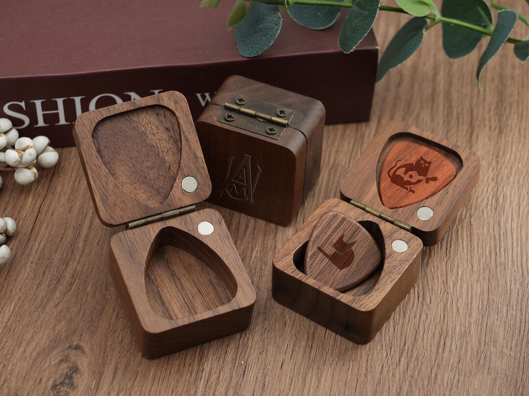 Personalized Walnut Guitar Pick Box: Engraved Musician Gift - Etsy