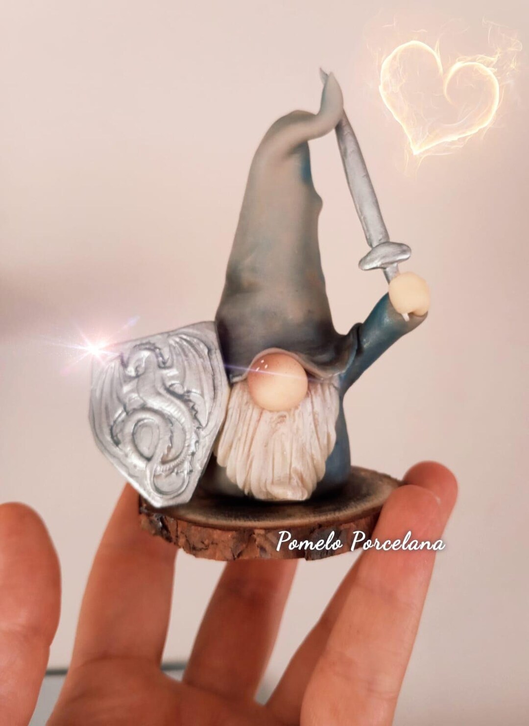 Handmade Warrior Gnome Figurine With Sword and Shield Unique Fantasy ...