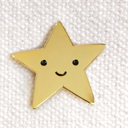 Gold Star Pin Gold Star Enamel Pin Gold Star Lapel Pin | Etsy UK