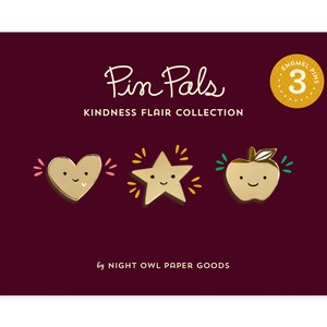 Kindness Enamel Pin Gift Set Set of 3 Lapel Pins Gold Star Gold Apple ...