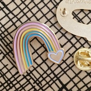 Rainbow Pin Rainbow Enamel Pin Rainbow Lapel Pin Pride Pin Gold Enamel ...