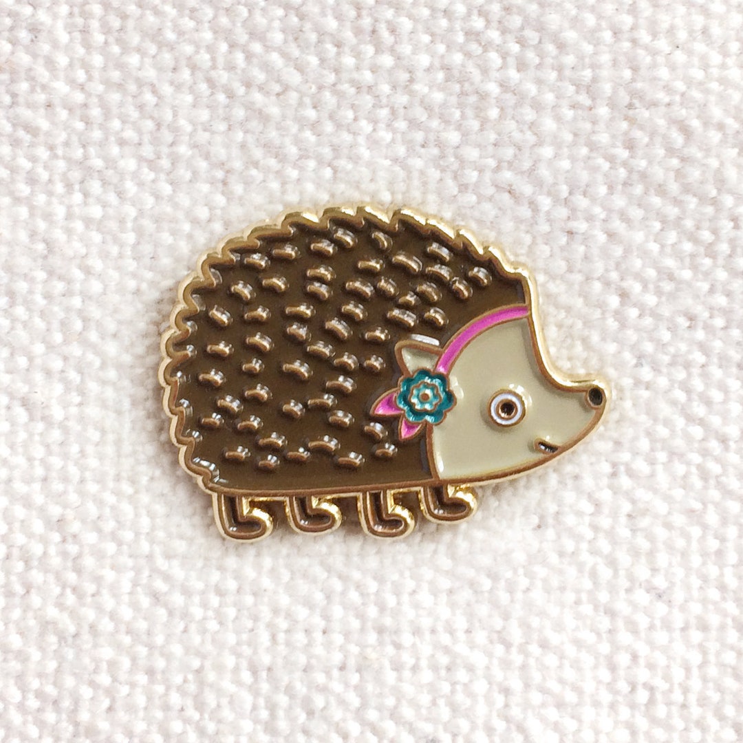 Hedgehog Pin - Hedgehog Enamel Pin - Hedgehog Lapel Pin - Gold Enamel ...