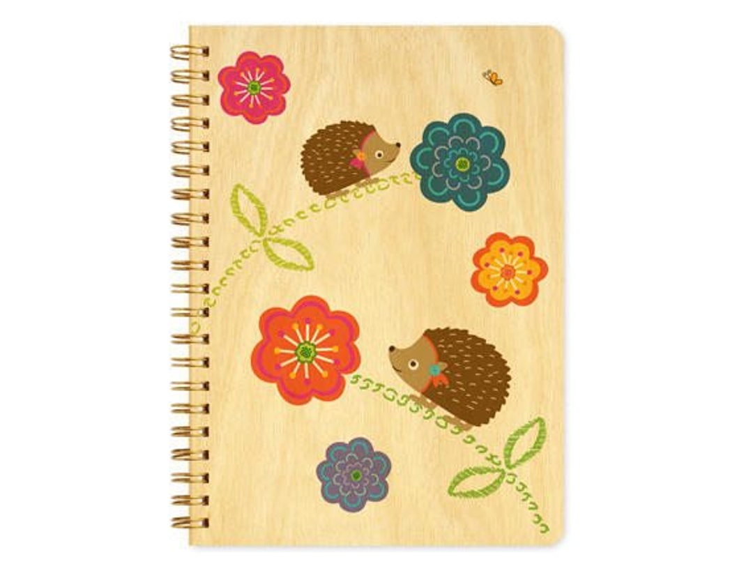 Hazel Hedgehog Journal Real Birch Wood Notebook J1724 - Etsy