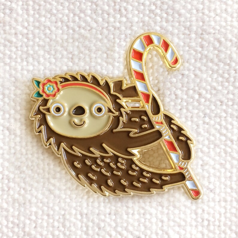 Sloth Holiday Pin Holiday Lapel Pin Holiday Enamel Pin | Etsy