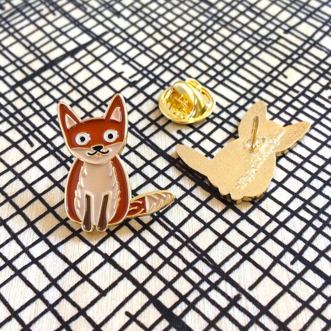 Fox Pin Fox Enamel Pin Fox Lapel Pin Gold Enamel Pin - Etsy