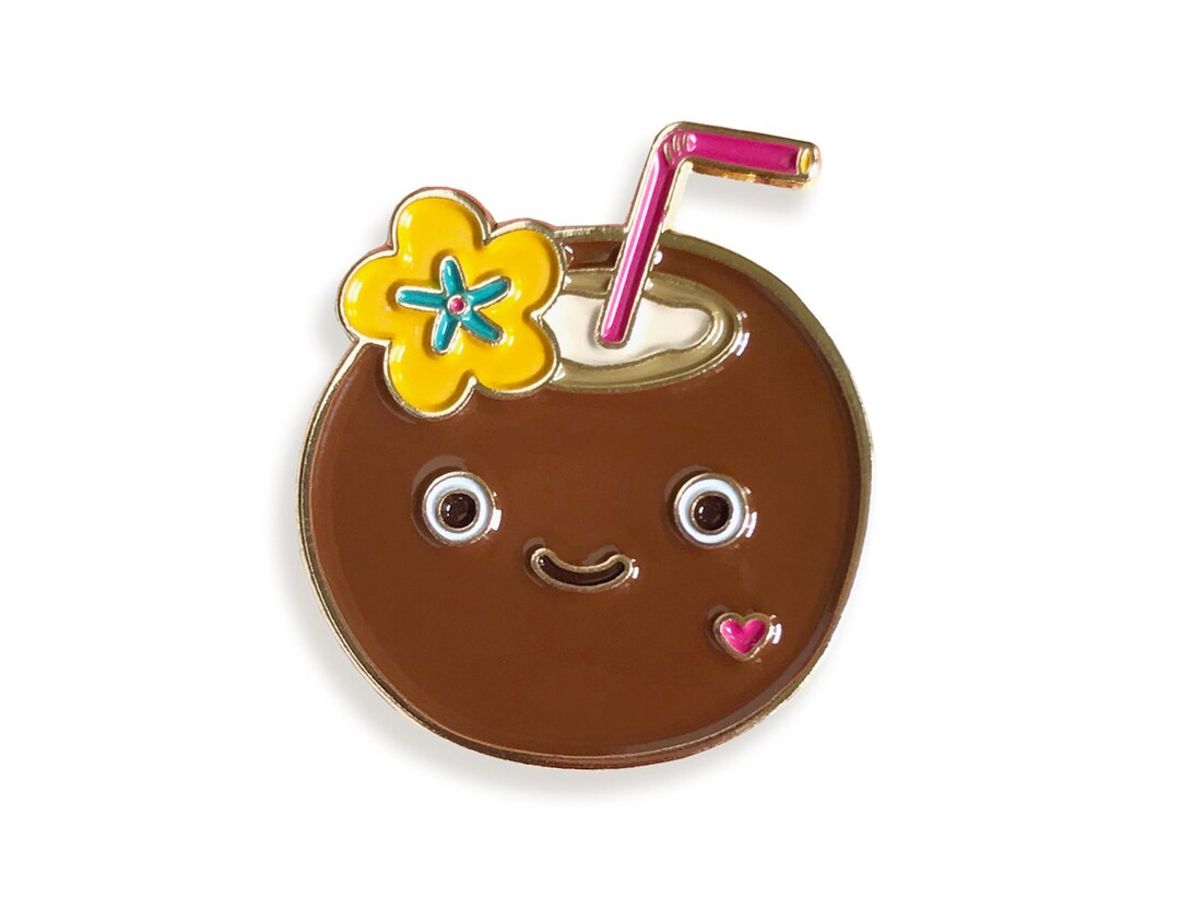 Coconut Pin - Coconut Lapel Pin - Coconut Enamel Pin - Coconut Pilled ...