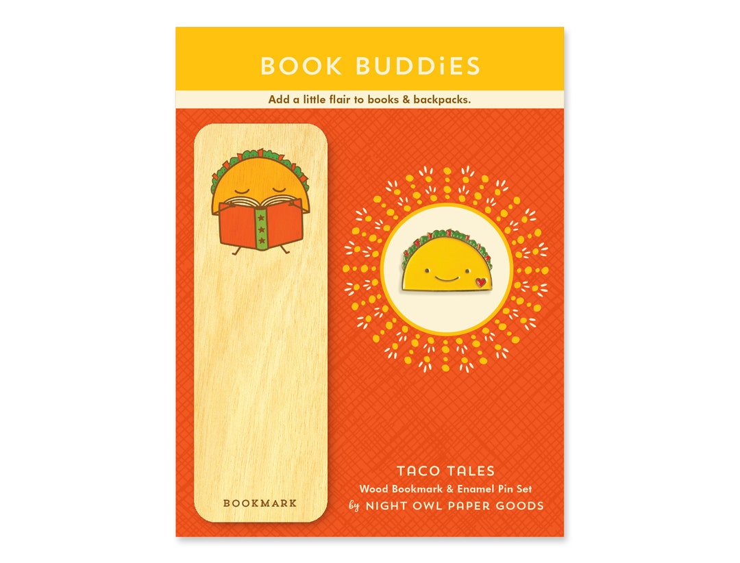 Taco Tales Gift Set - Bookmark & Enamel Pin - Taco Tuesday Gift - Taco ...