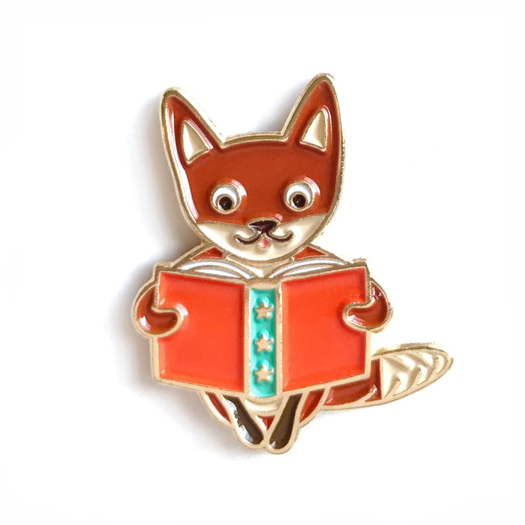 Reading Fox Pin Fox Lapel Pin Fox Enamel Pin Reading is - Etsy UK