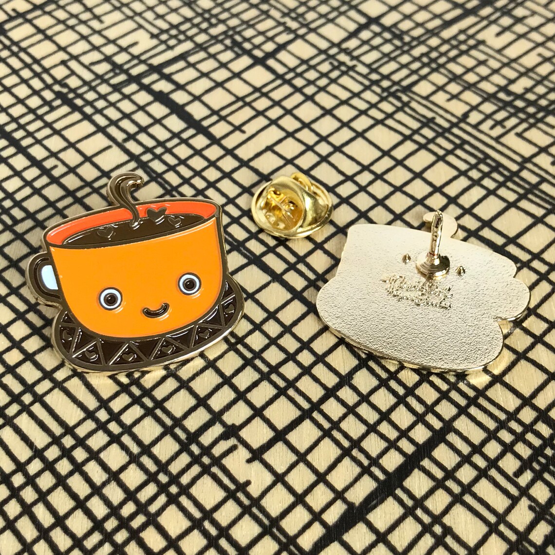 Hot Coffee Pin Coffee Enamel Pin Coffee Lapel Pin Kawaii - Etsy
